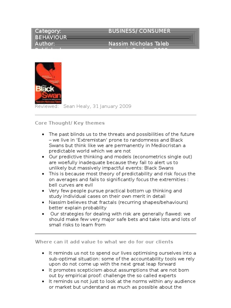 Black Swan | PDF | Option (Finance) | Randomness