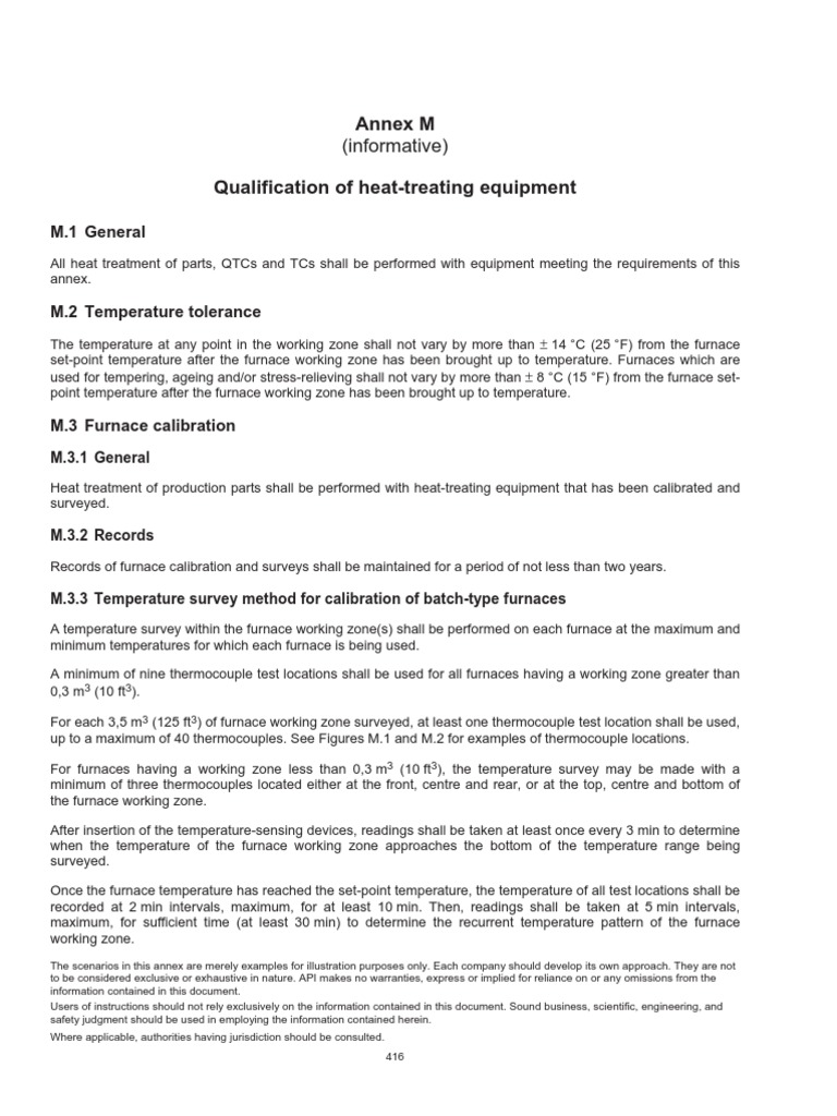 Api Spec 6a Annex M PDF | PDF | Thermocouple | Heat Treating