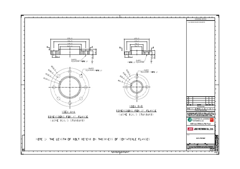 Flange Dimensions For Water Tie-In | PDF | Technology & Engineering