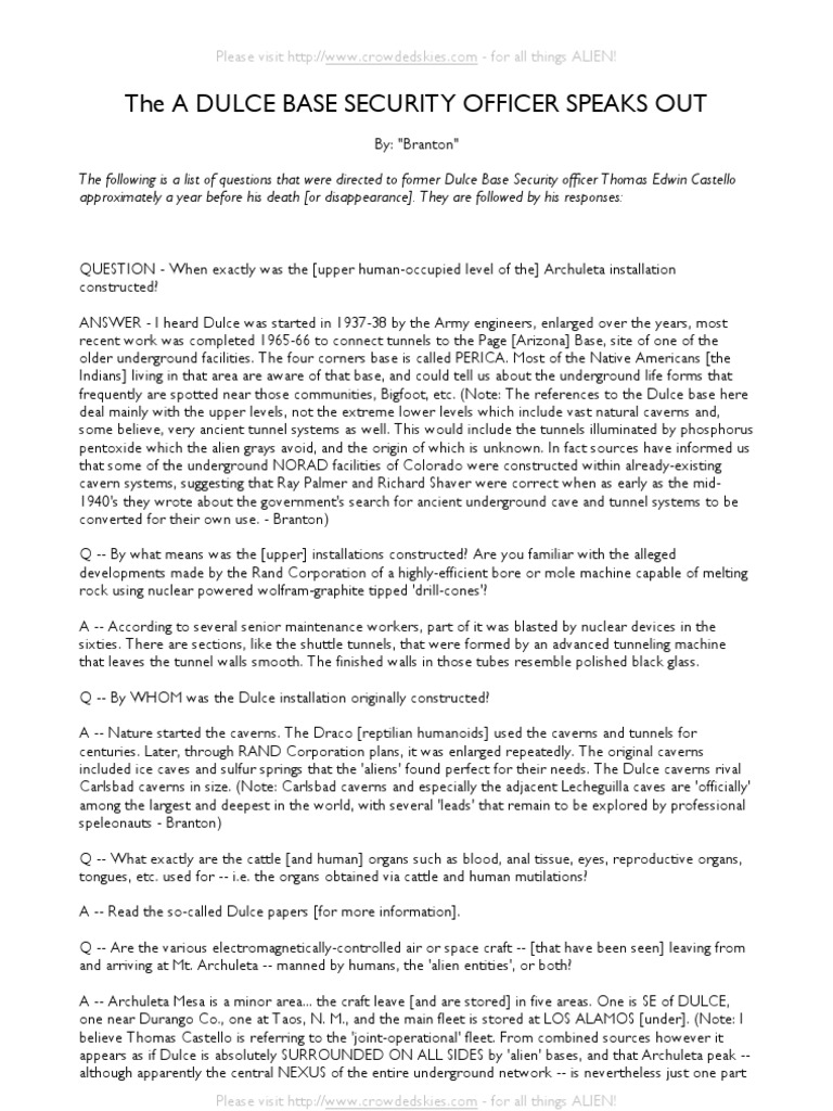 Thomas Castello on Dulce Base Secrets | PDF | Young Adult