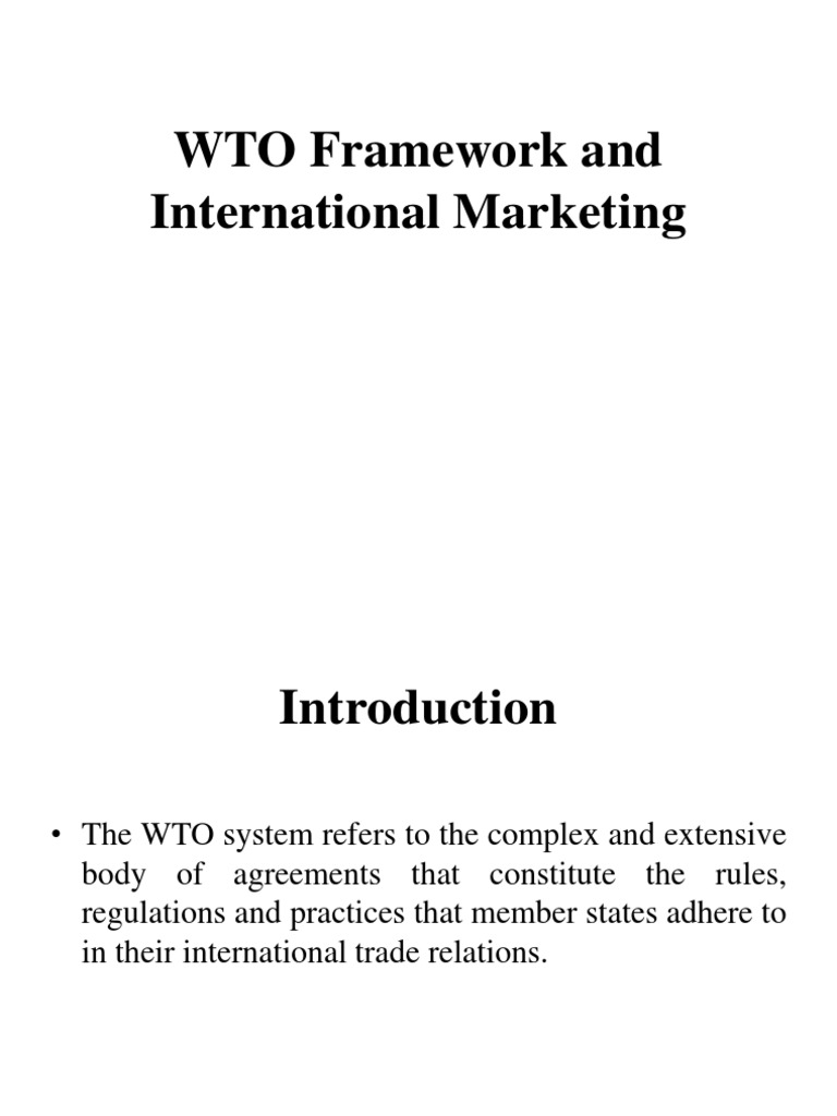 WTO System & Trade Relations Guide | PDF | International Trade | Government