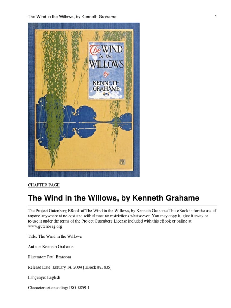 The Wind in The Willows | PDF | The Wind In The Willows | Project Gutenberg