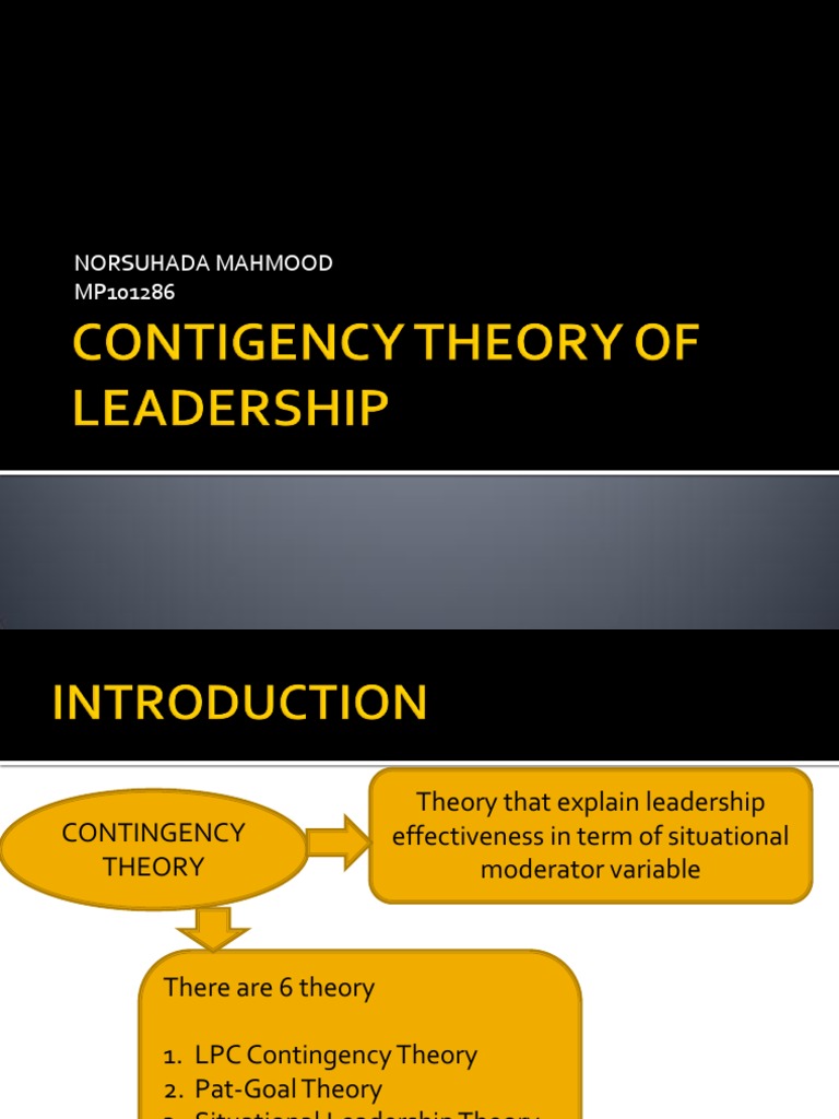 Contigency Theory of Leadership | PDF | Leadership | Motivation