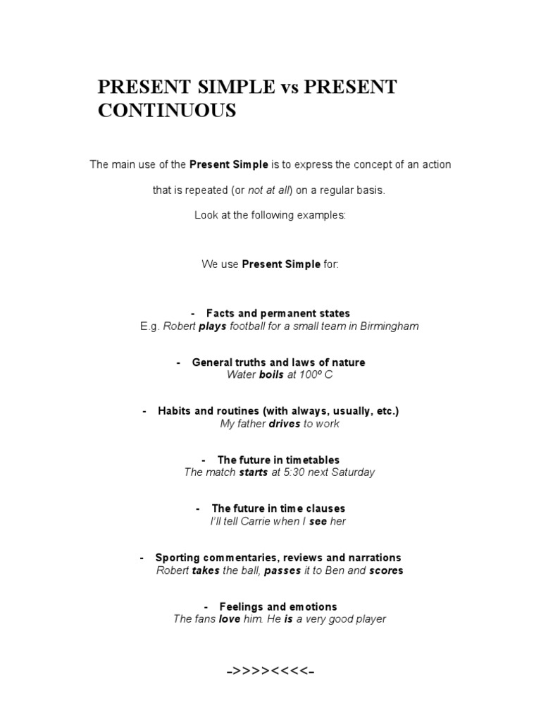 Present Simple Vs Present Continuous Unit 1 | PDF | English Language ...