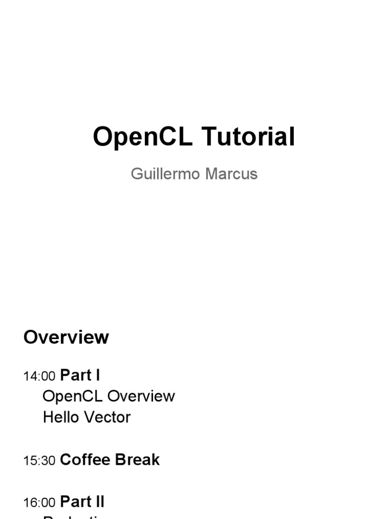 OpenCL Tutorial - Basics | PDF | Thread (Computing) | Graphics Processing Unit