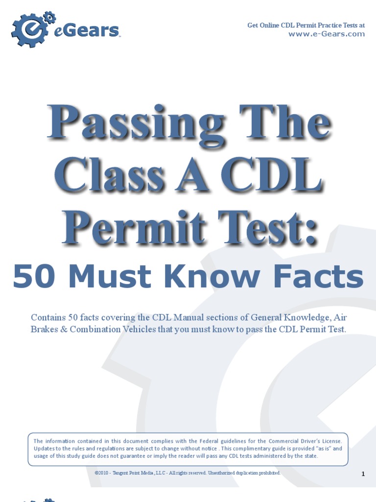 50 Hints Class A CDL Permit Test PDF | PDF | Vehicles | Trailer (Vehicle)