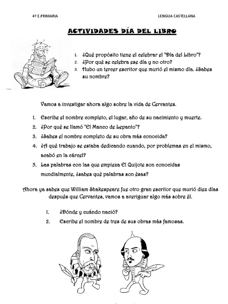 Actividades Día Del Libro | PDF