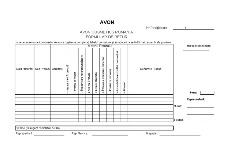 Formular Retur | PDF