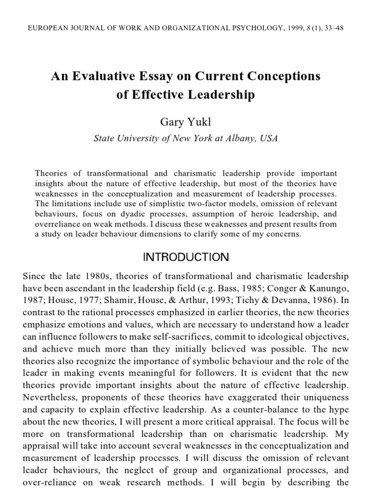 Yukl Leadership | PDF | Transformational Leadership | Leadership