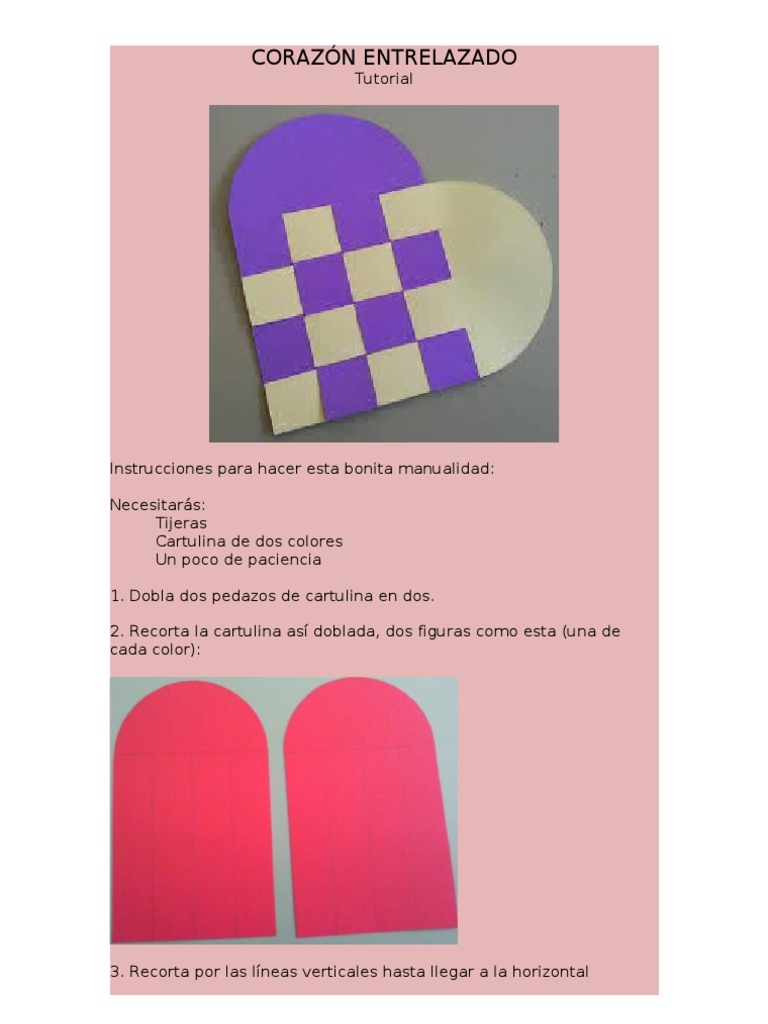 Corazón entrelazado con cartulina | PDF | Arte