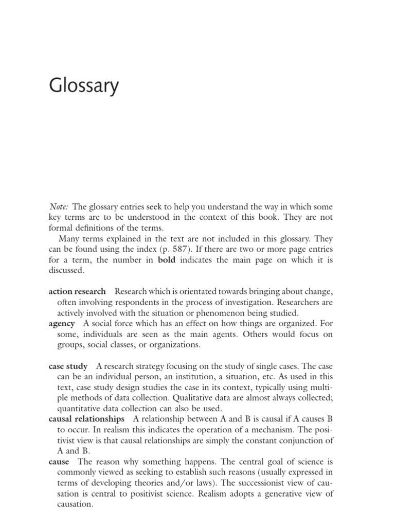 Glossary: Action Research | PDF | Causality | Experiment