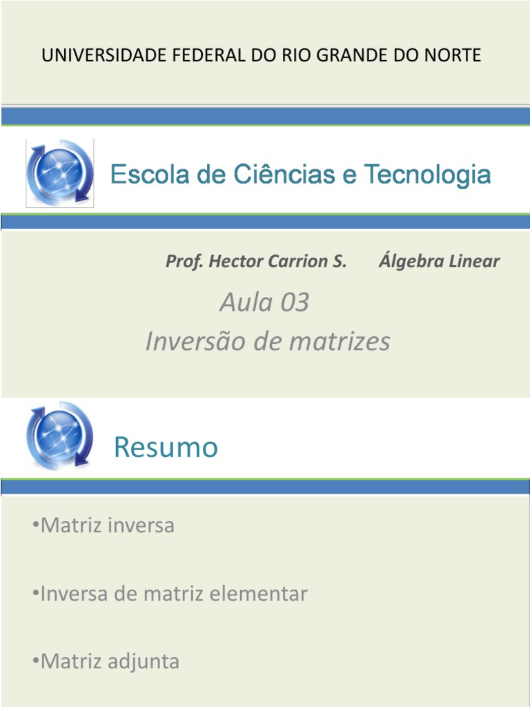 Aula 1 Matrizes II | PDF | Teoria da Matrix | Matriz (Matemática)