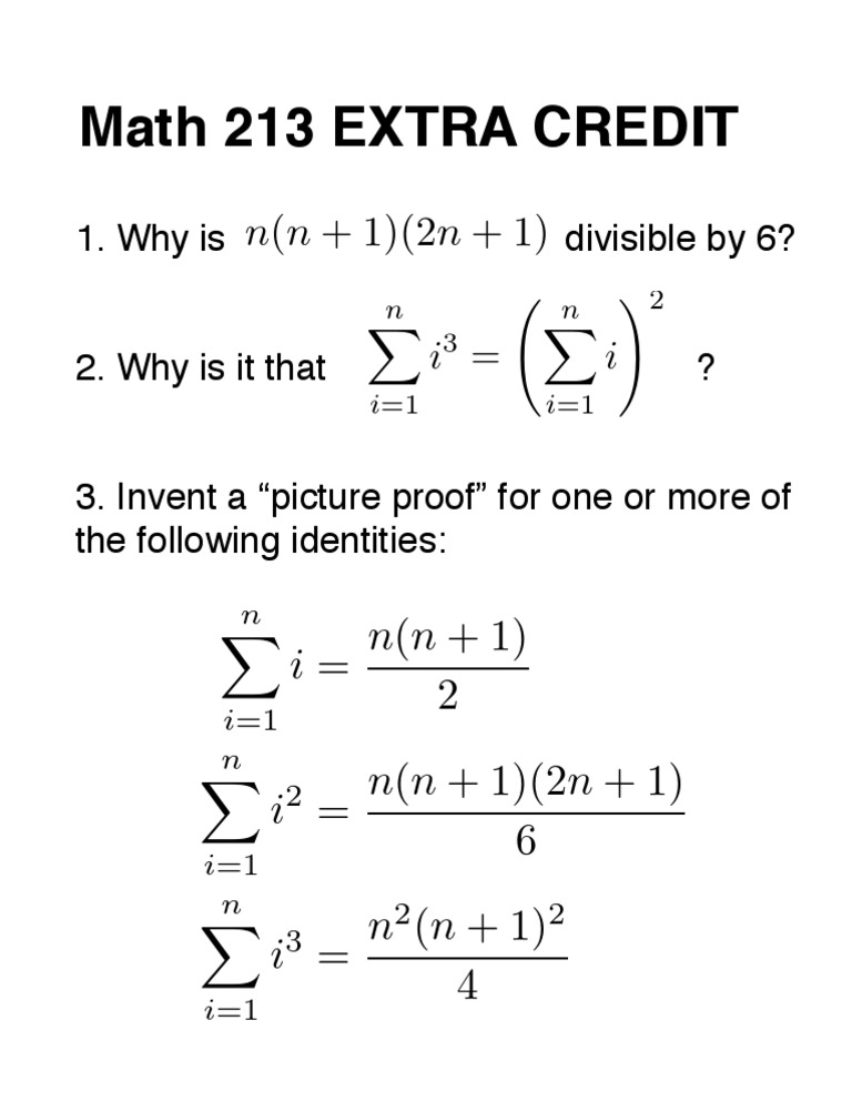 Math 213 Extra Credit Questions | PDF