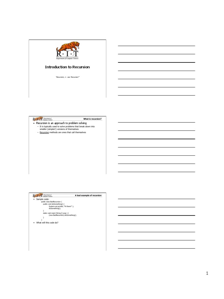 Introduction To Recursion | PDF | Recursion | Discrete Mathematics