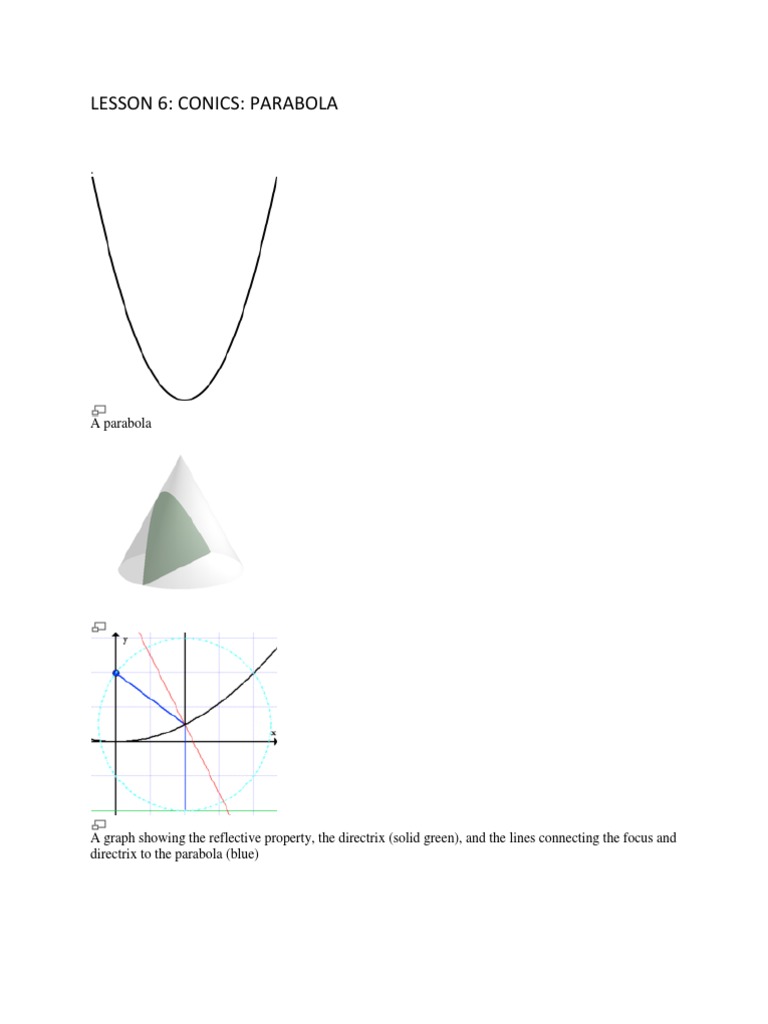 Conics: Parabola | PDF | Perpendicular | René Descartes