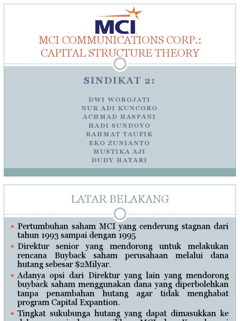 MCI Communications Corp - Sindikat 2 | PDF