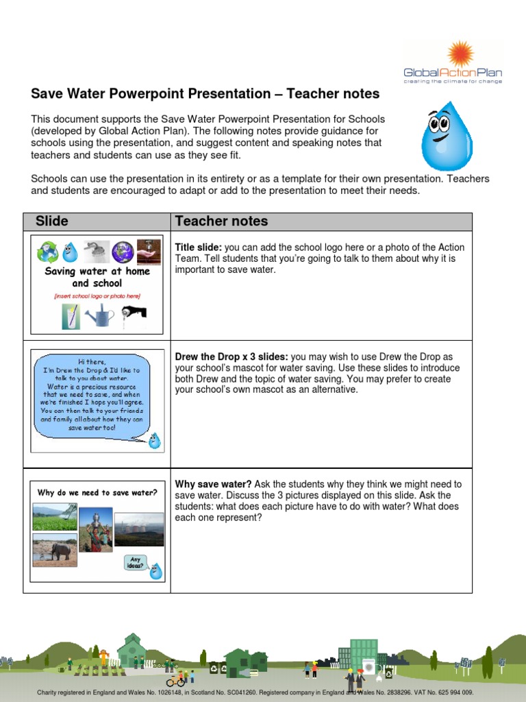 Save Water Powerpoint Presentation - Teacher Notes | PDF | Fossil Fuels ...