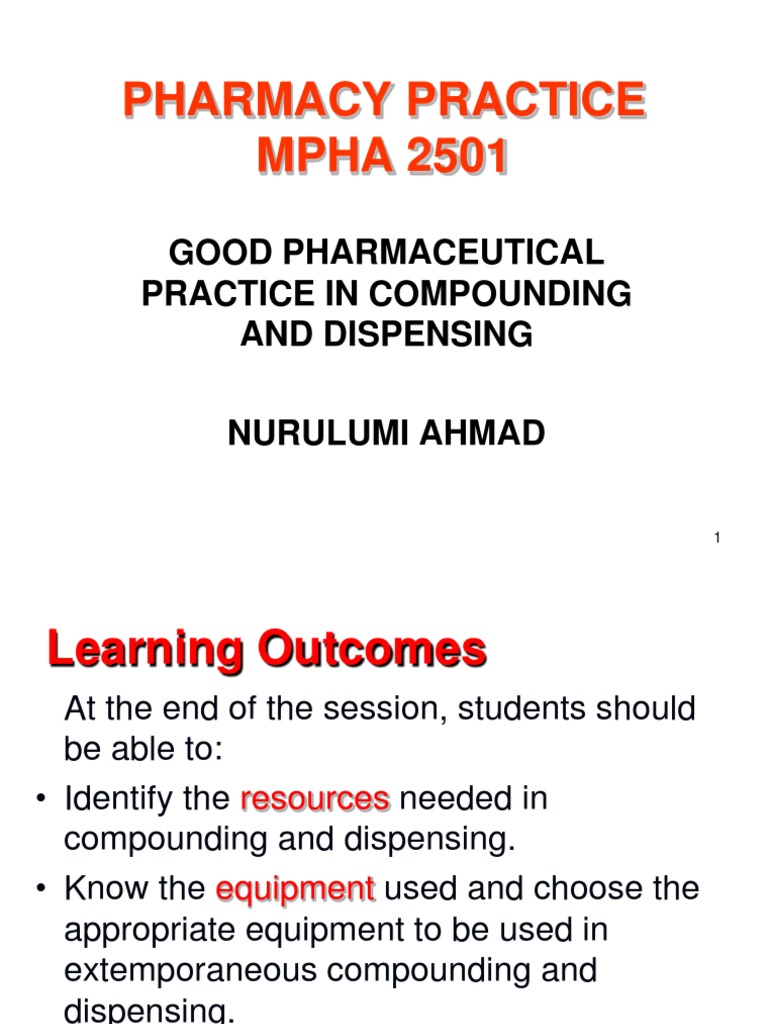 Good Practice in Compounding | PDF | Pharmacy | Pharmacology