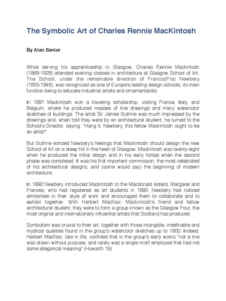 The Symbolic Art of Charles Rennie MacKintosh | PDF | Tree Of Life ...