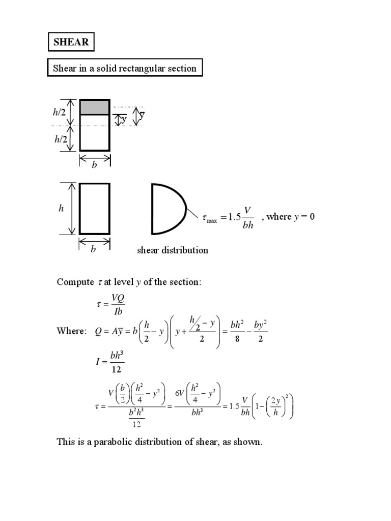 Shear Distribution in W-Shape Sections | PDF | Teaching Methods & Materials