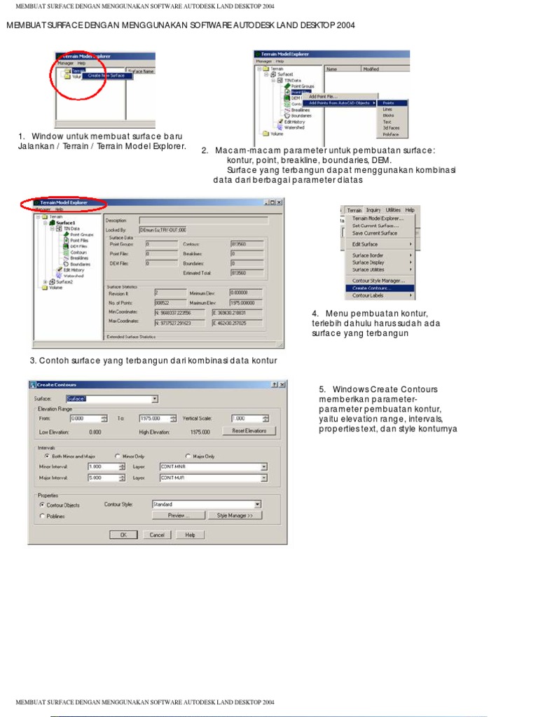 Surface Dengan Menggunakan Software Autodesk Land Desktop 20041 | PDF ...