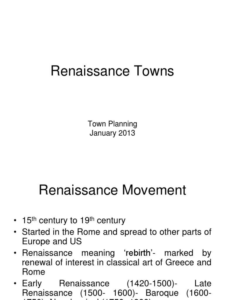 Renaissance Towns: Town Planning January 2013 | PDF | Renaissance ...