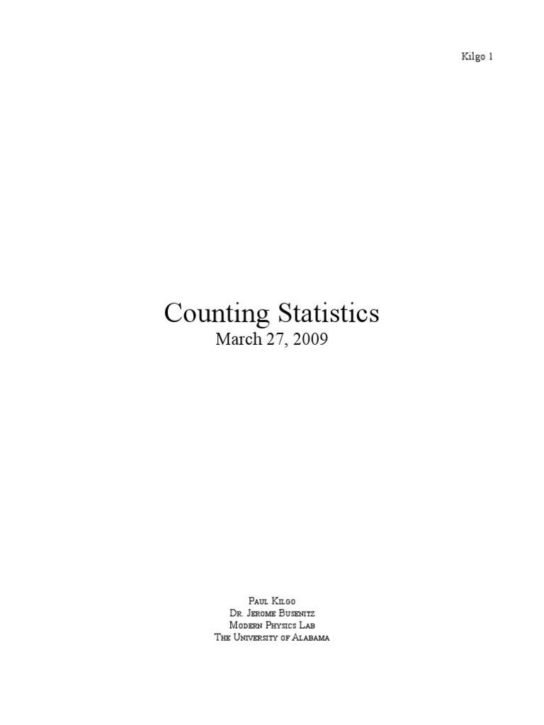 Counting Statistics | PDF | Standard Deviation | Normal Distribution