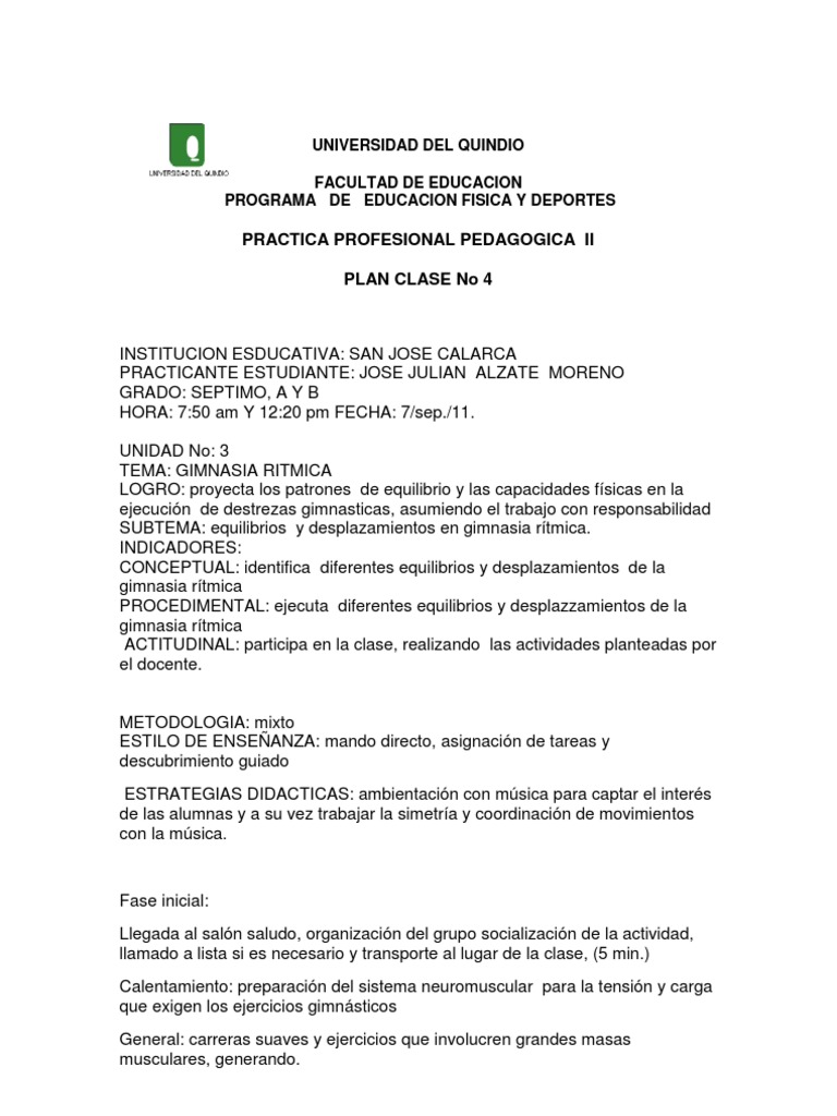 PLANES CLASE Semana 4 y 5 | PDF | Pie | Gimnasia