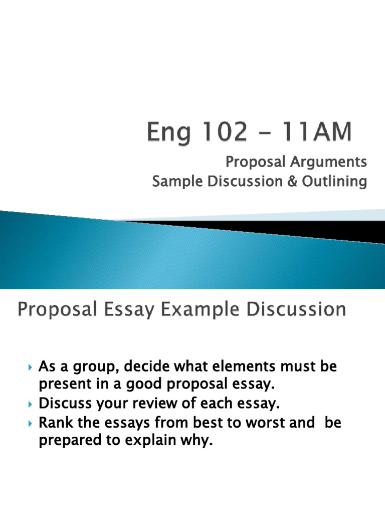 Proposal Arguments Sample Discussion & Outlining | PDF