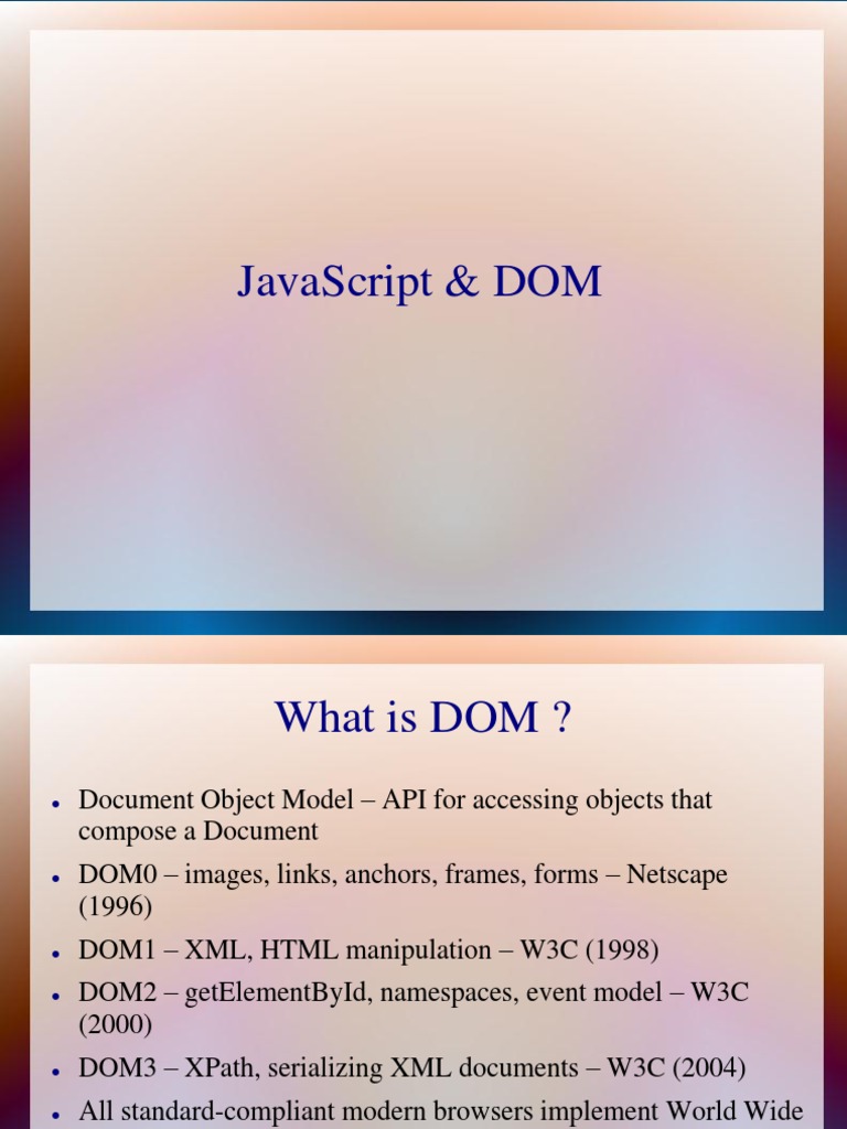 Javascript & Dom | PDF | Document Object Model | Cascading Style Sheets