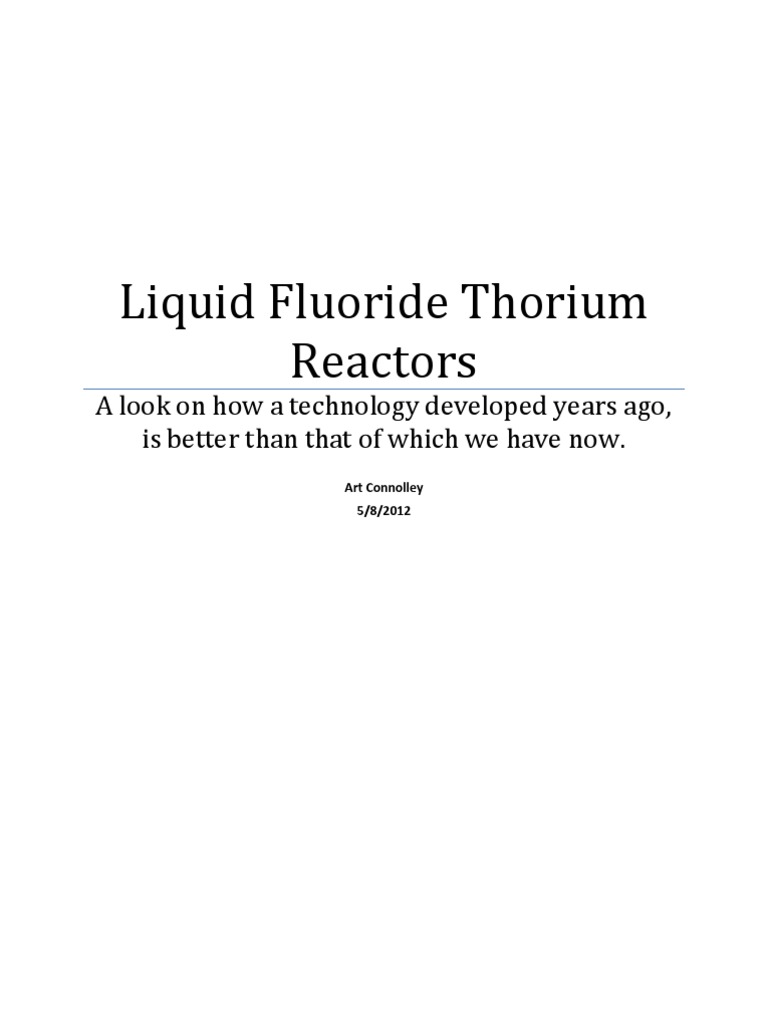 Liquid Fluoride Thorium Reactors | PDF | Nuclear Reactor | Uranium