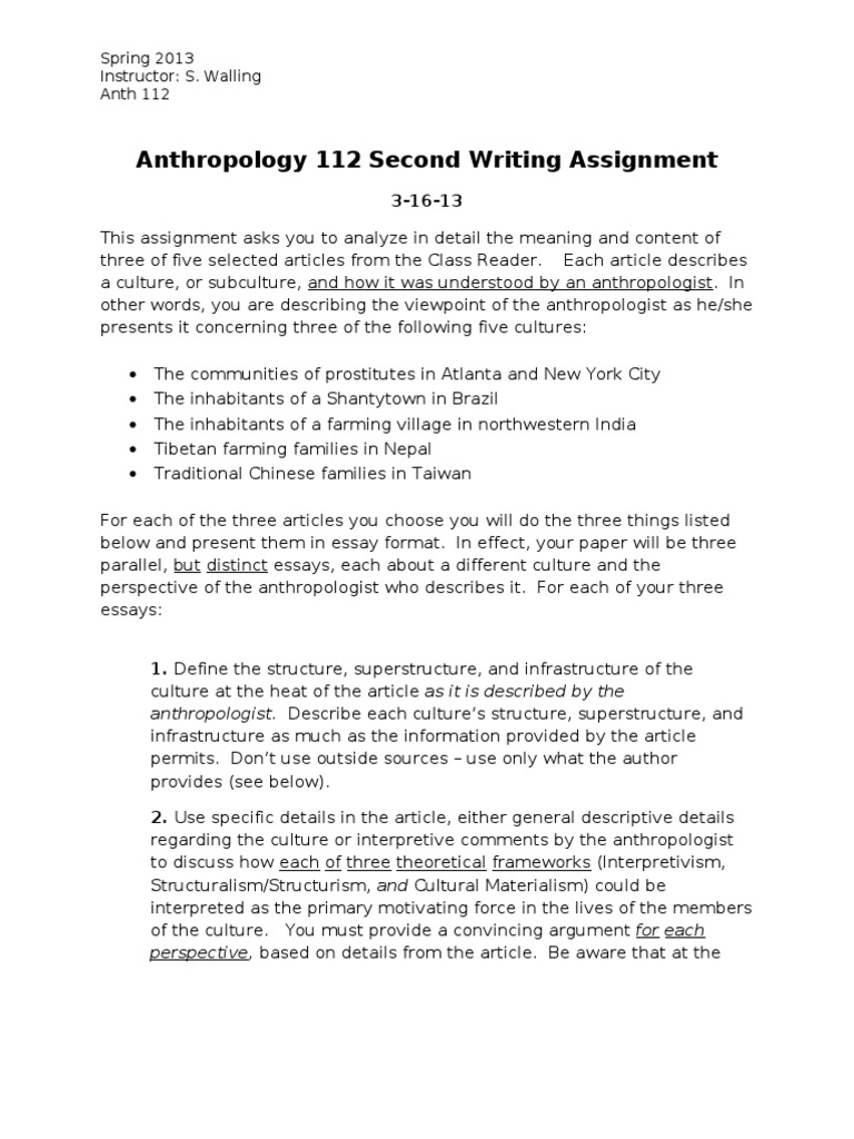 Analyze Anthropological Perspectives | PDF | Anthropology | Essays