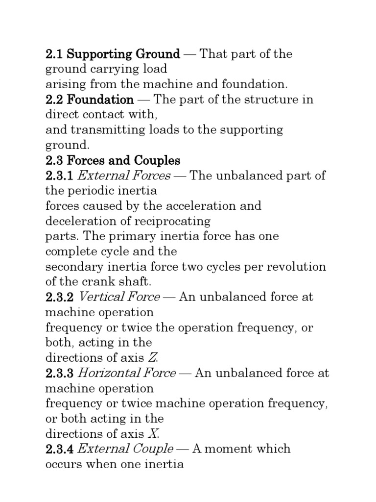 Machine Foundation Basic Terminology | PDF | Resonance | Force