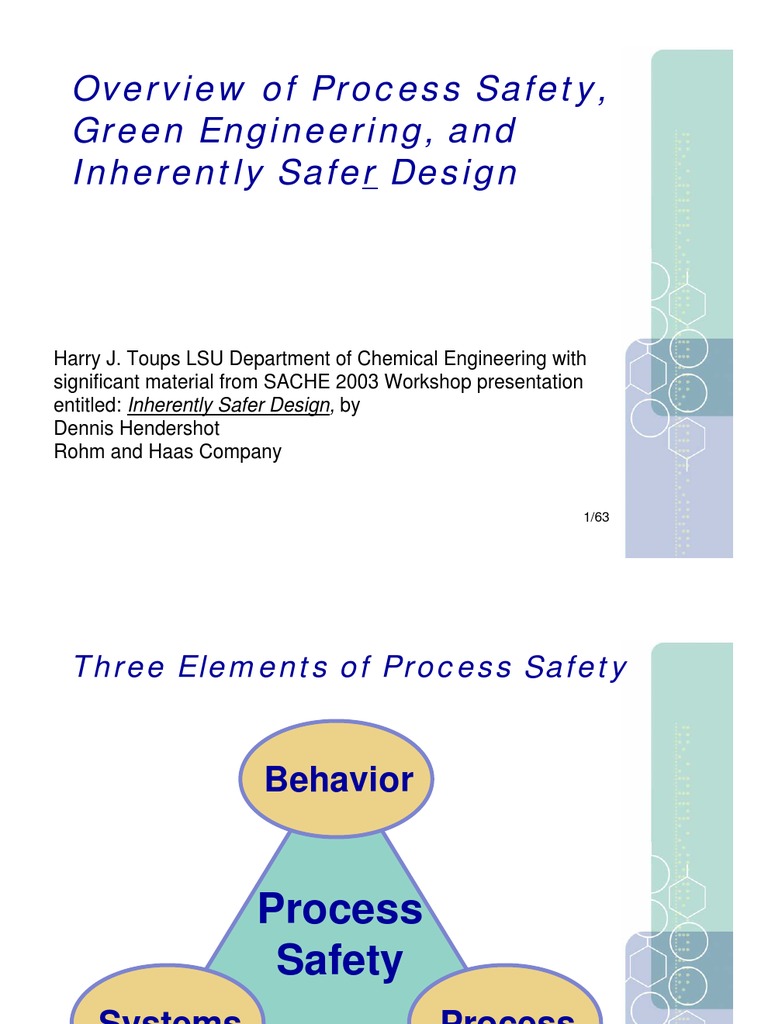 Inherently Safer Design | PDF | Chemical Reactor | Chemical Reactions