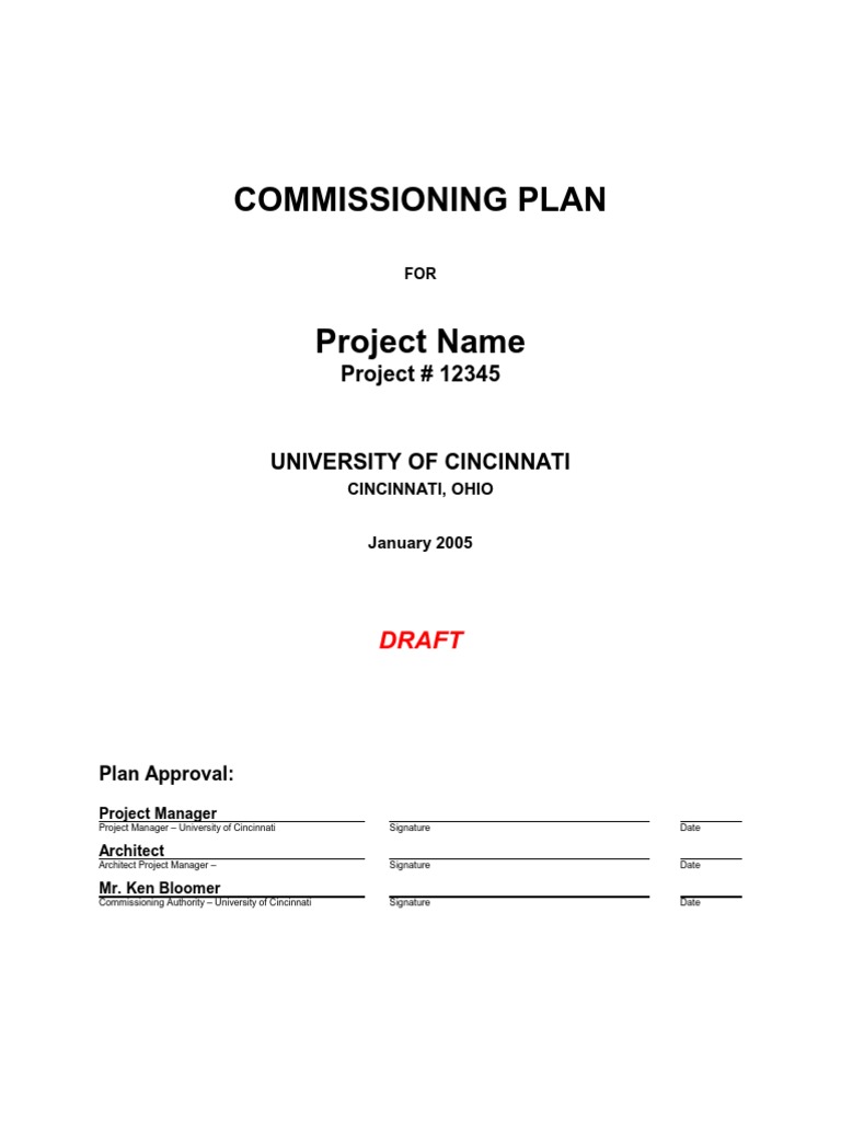 Commissioning Plan Example | PDF | Specification (Technical Standard ...