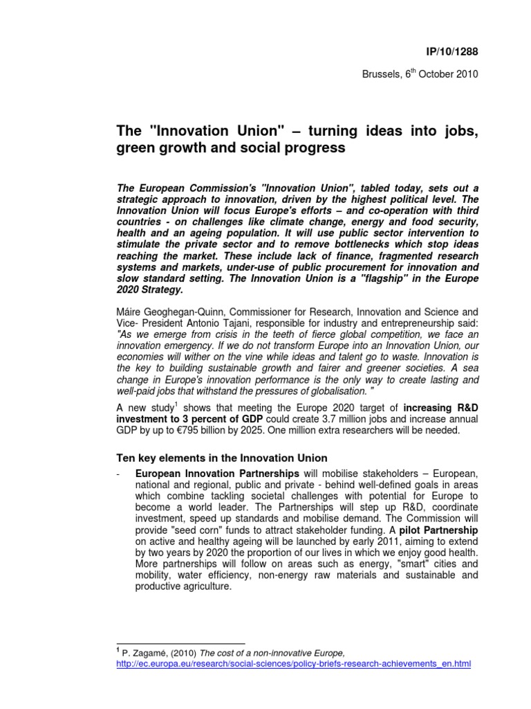 Ip 10 1288 - en | PDF | European Union | Structural Funds And Cohesion Fund