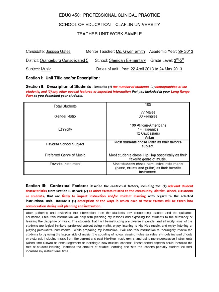 Music Unit Plan for Grades 3-5 | PDF | Educational Assessment | Quality ...