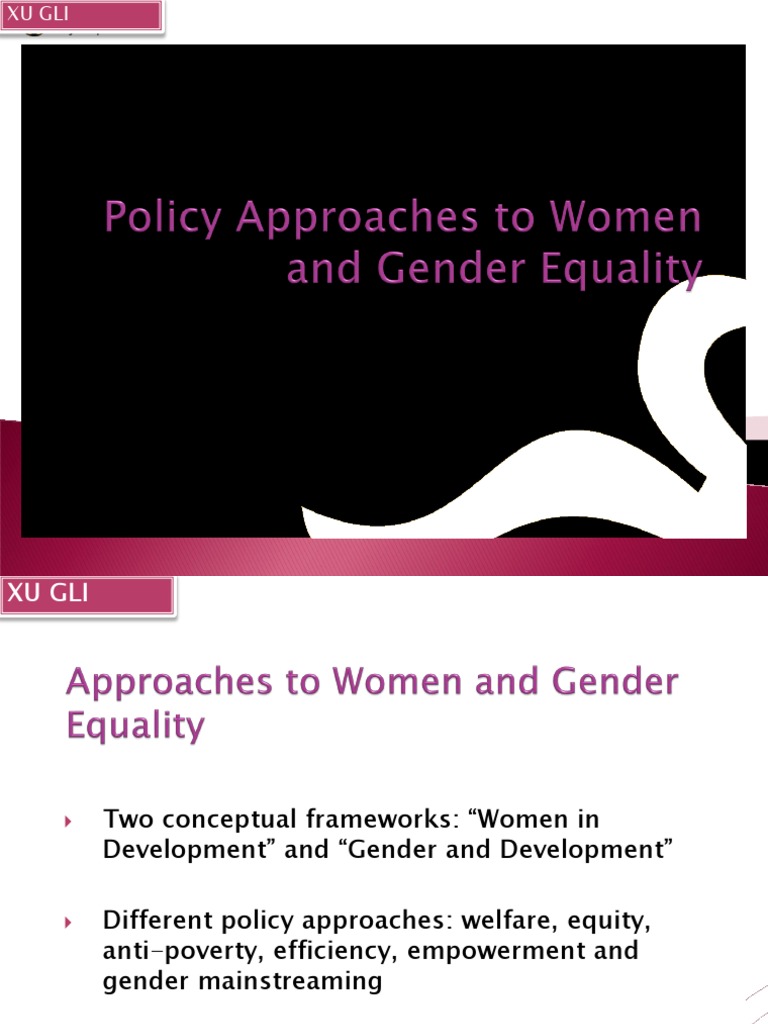 Policy Approaches To Women and Gender Equality | PDF | Gender And ...