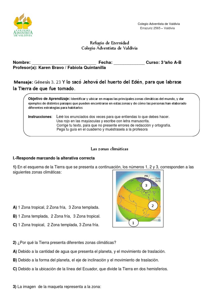 Guia de Historia y Geografia Zonas Climaticas | PDF | Zona tropical | Selva