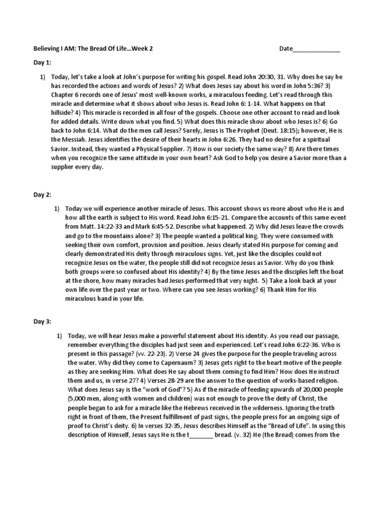 I AM: The Bread of Life | PDF | Gospel Of John | Miracle