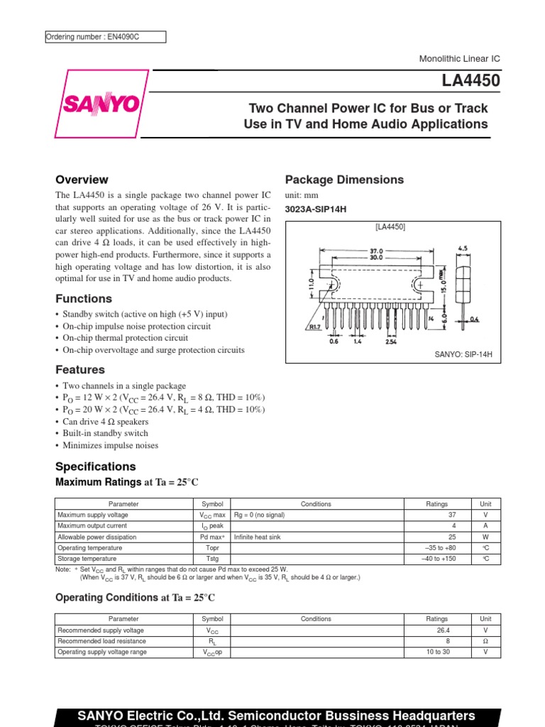 LA4450 | PDF | Resistor | Electrical Resistance And Conductance
