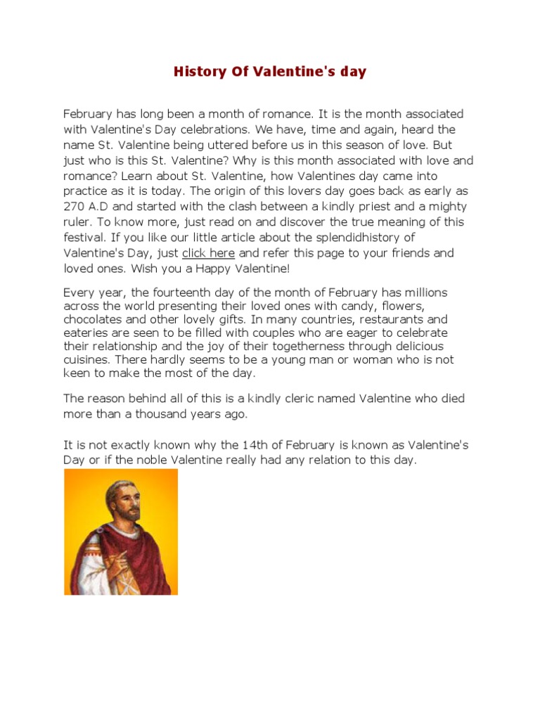 History of Valentine's Day | PDF | Valentine's Day | Roman Empire
