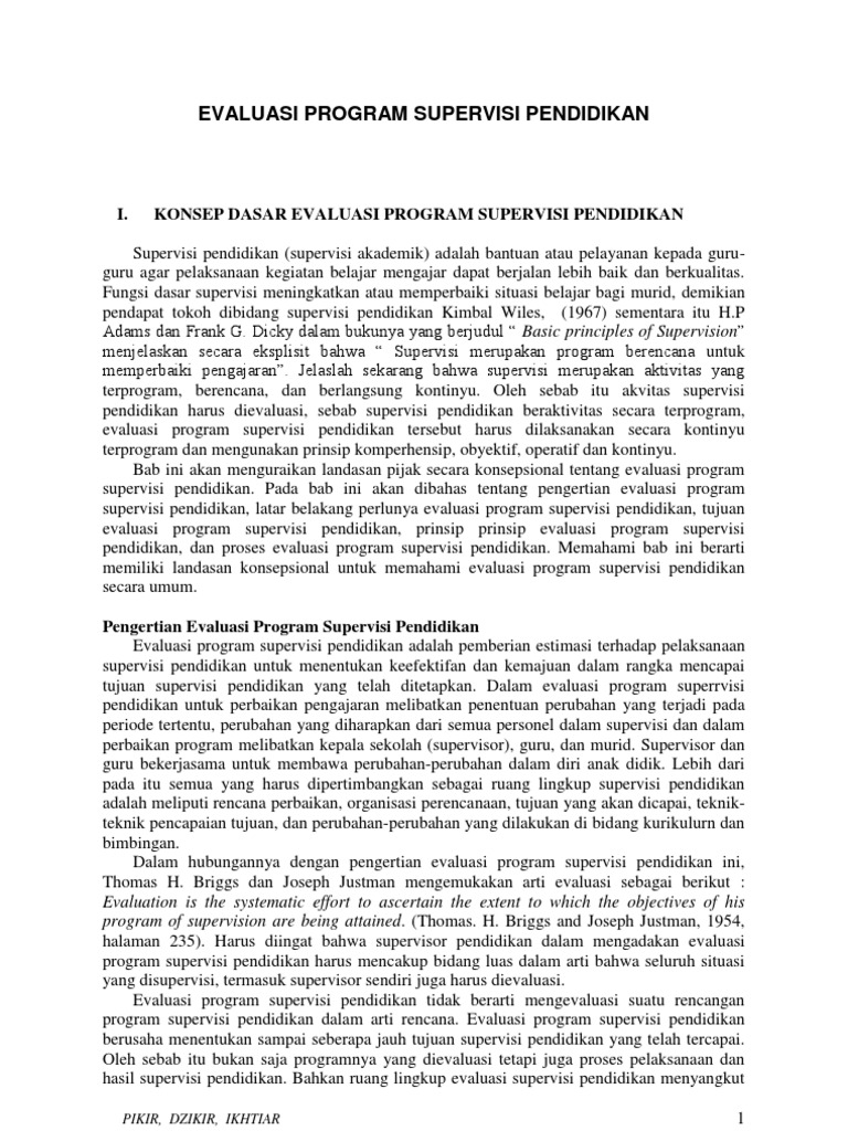 Evaluasi Program Supervisi Pendidikan | PDF