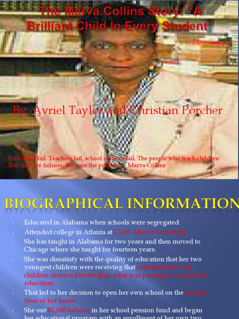 The Marva Collins Story | PDF | Teachers | Cognition