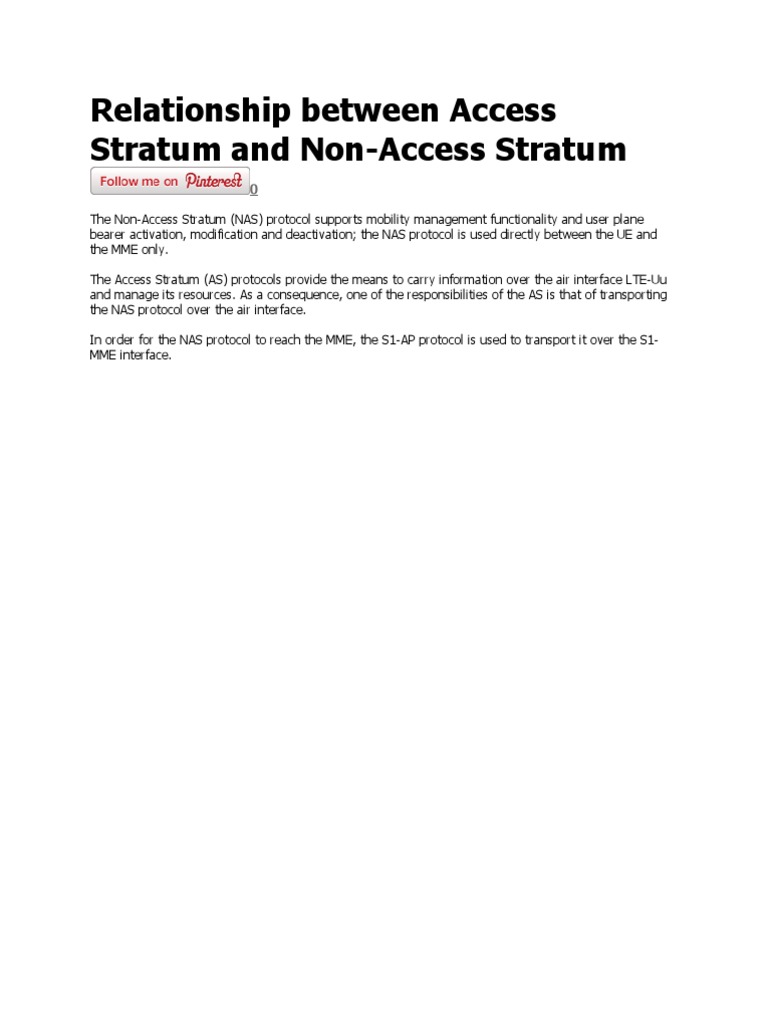 Relationship Between Access Stratum and Non | PDF