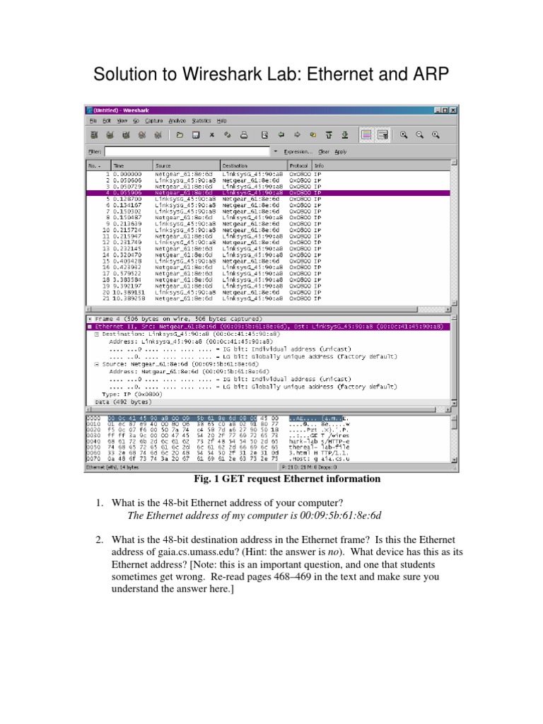 10-Wireshark Ethernet ARP Solution July 22 2007 | PDF | Hypertext Transfer Protocol | Internet ...