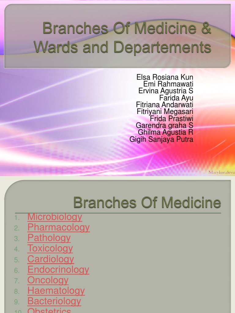 Overview of Medical Branches | PDF | Cardiology | Pediatrics