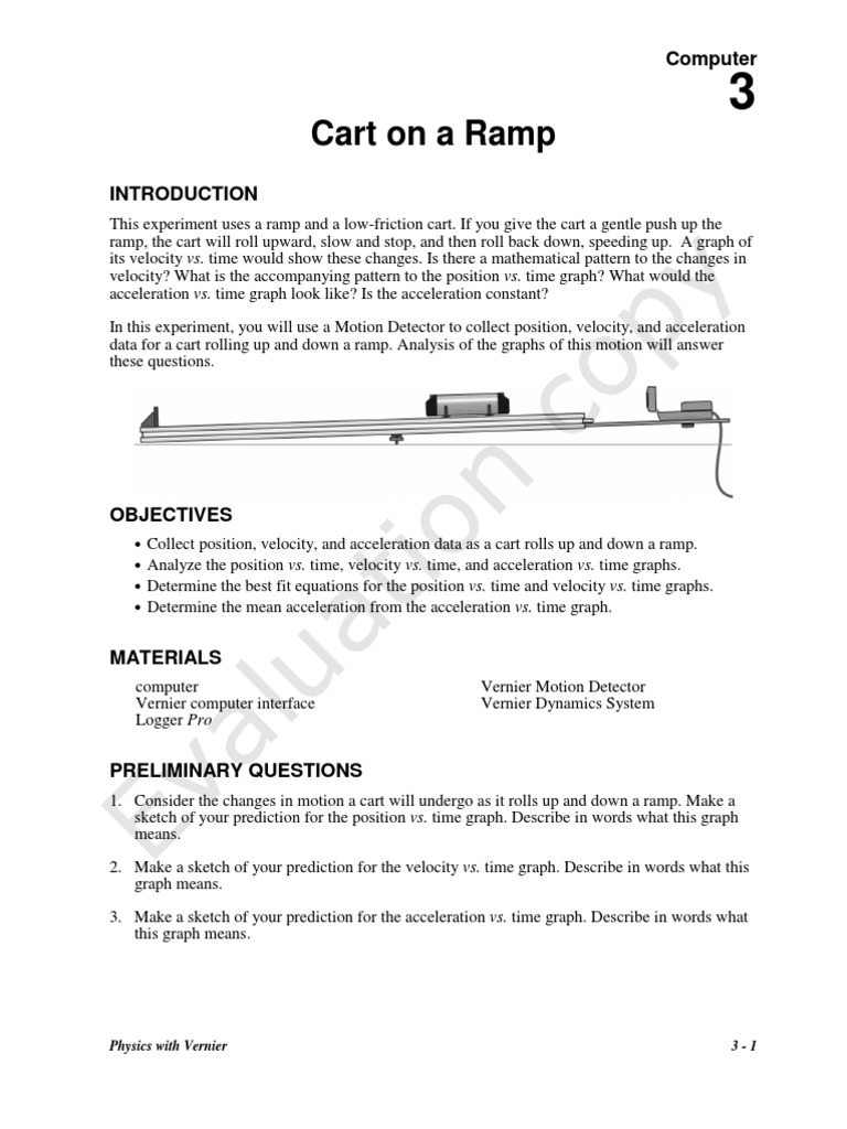 03-COMP-cart On A Ramp | PDF | Acceleration | Velocity