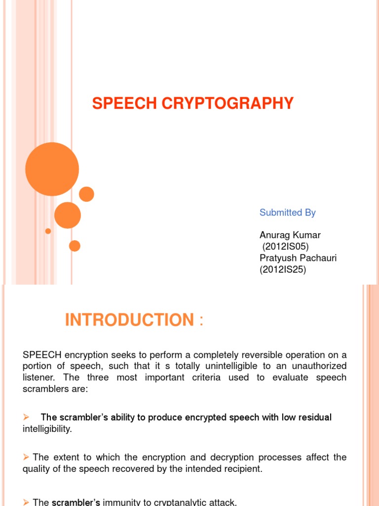 Speech Cryptography Pdf Cryptanalysis Cryptography 