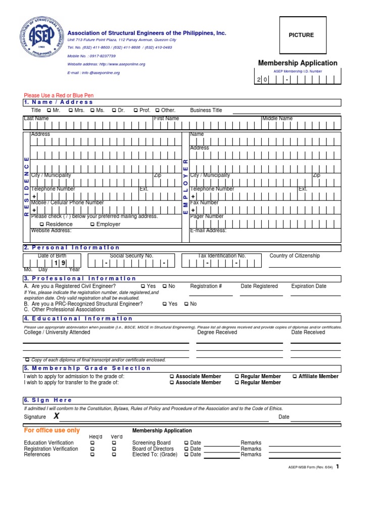 ASEP Application Form | PDF | Postgraduate Education | Academic Degree